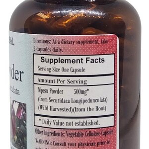 Mpesu Powder - 60 500mg Vegi-caps - Etsy