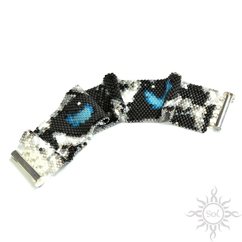 Eyes of the Snow Leopard Thin Version Peyote Cuff Beaded | Etsy
