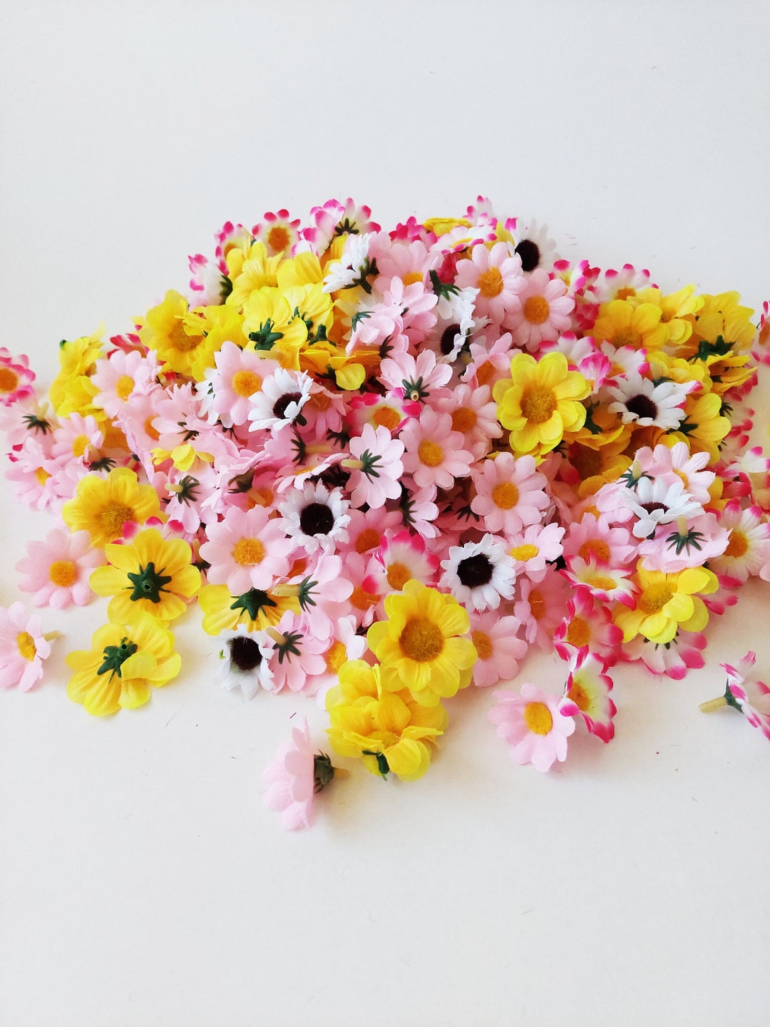 GRAB Bag 360 Mini Flower Heads - Mix White Pink Daisies Sunflowers ...