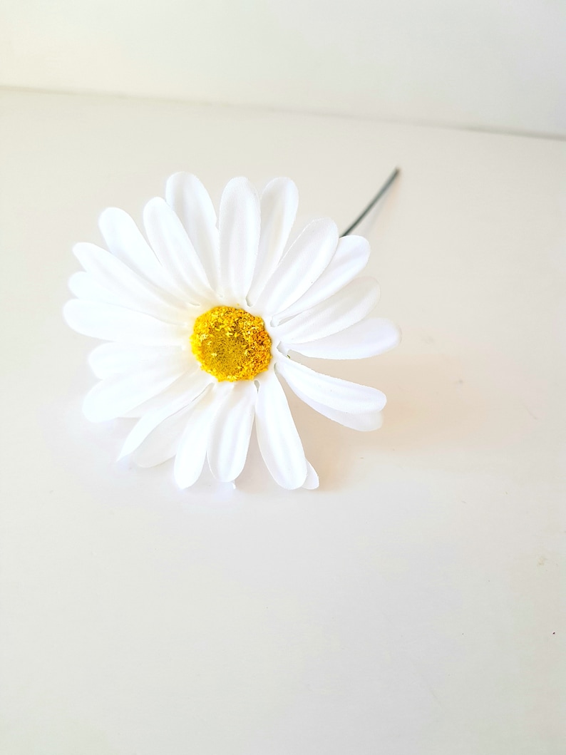 10 White Daisies Silk Flower Heads Artificial Daisy 3.15 - Etsy Australia