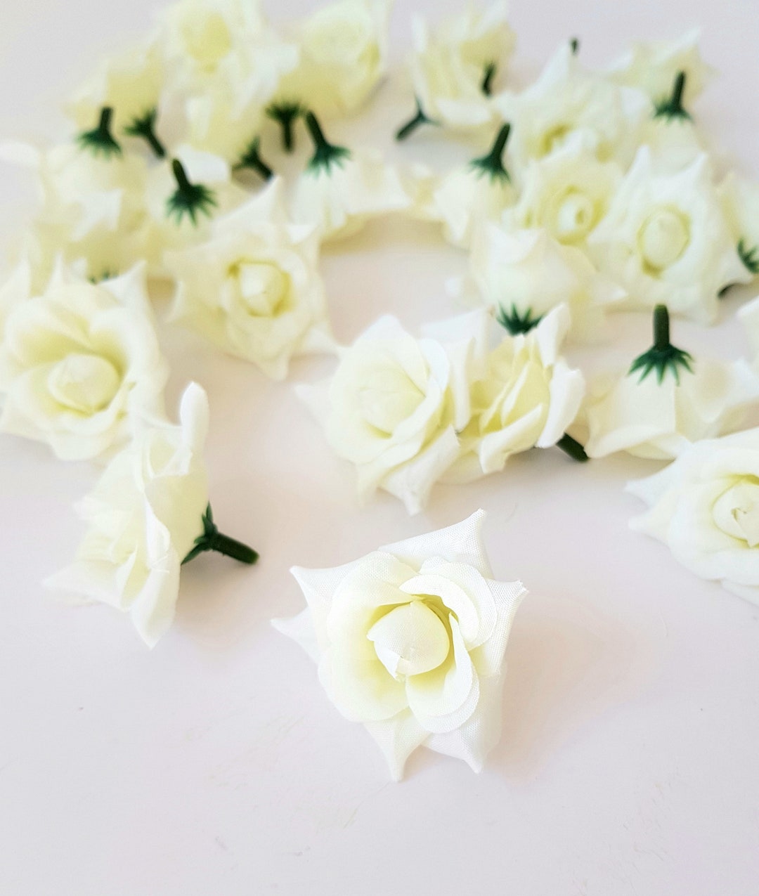 50 Mini Creamy White Roses Very Silk Rose DIY Crafts Silk Flower ...