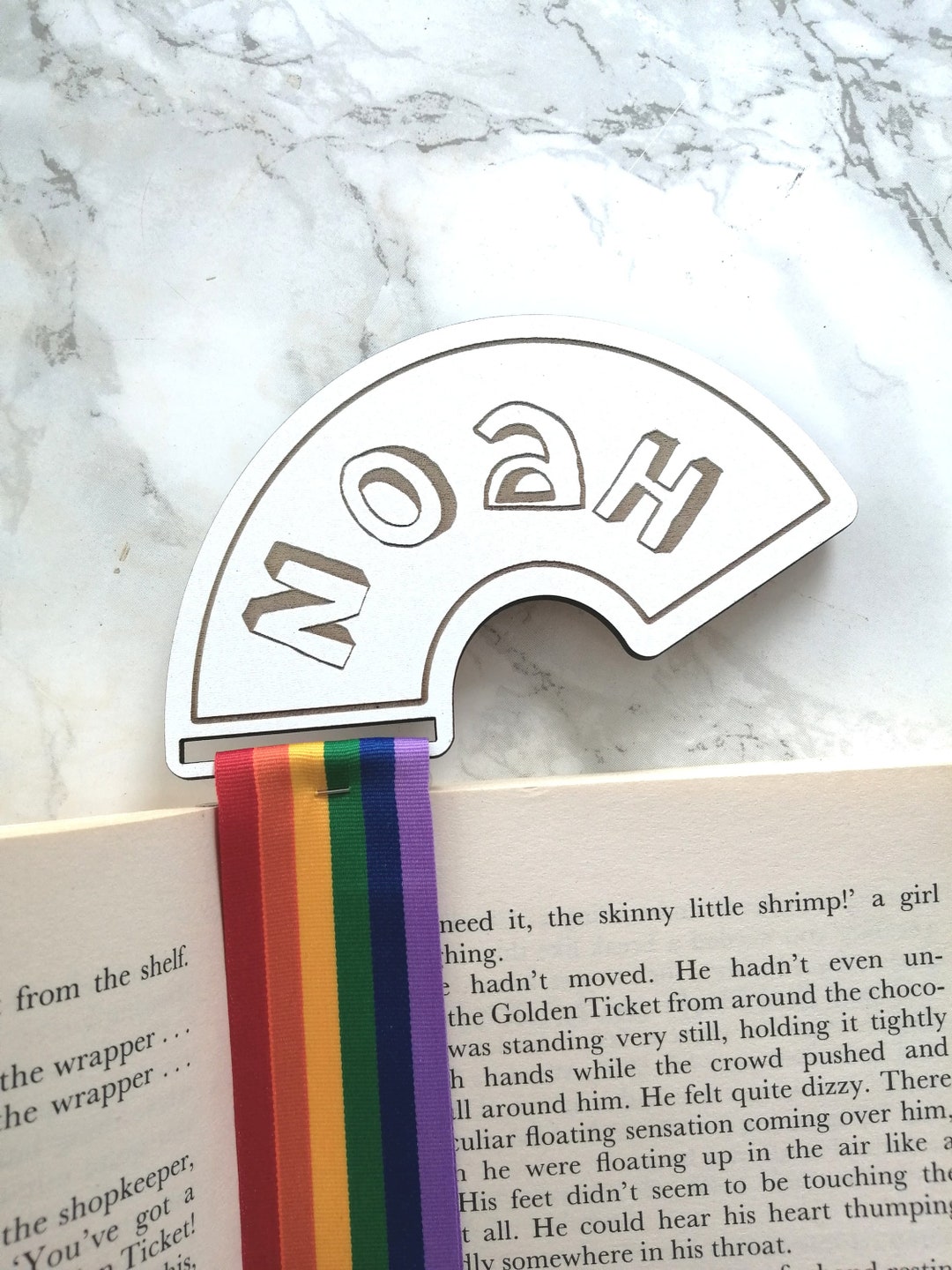Personalised Name on a Rainbow Ribbon Bookmark - Etsy UK