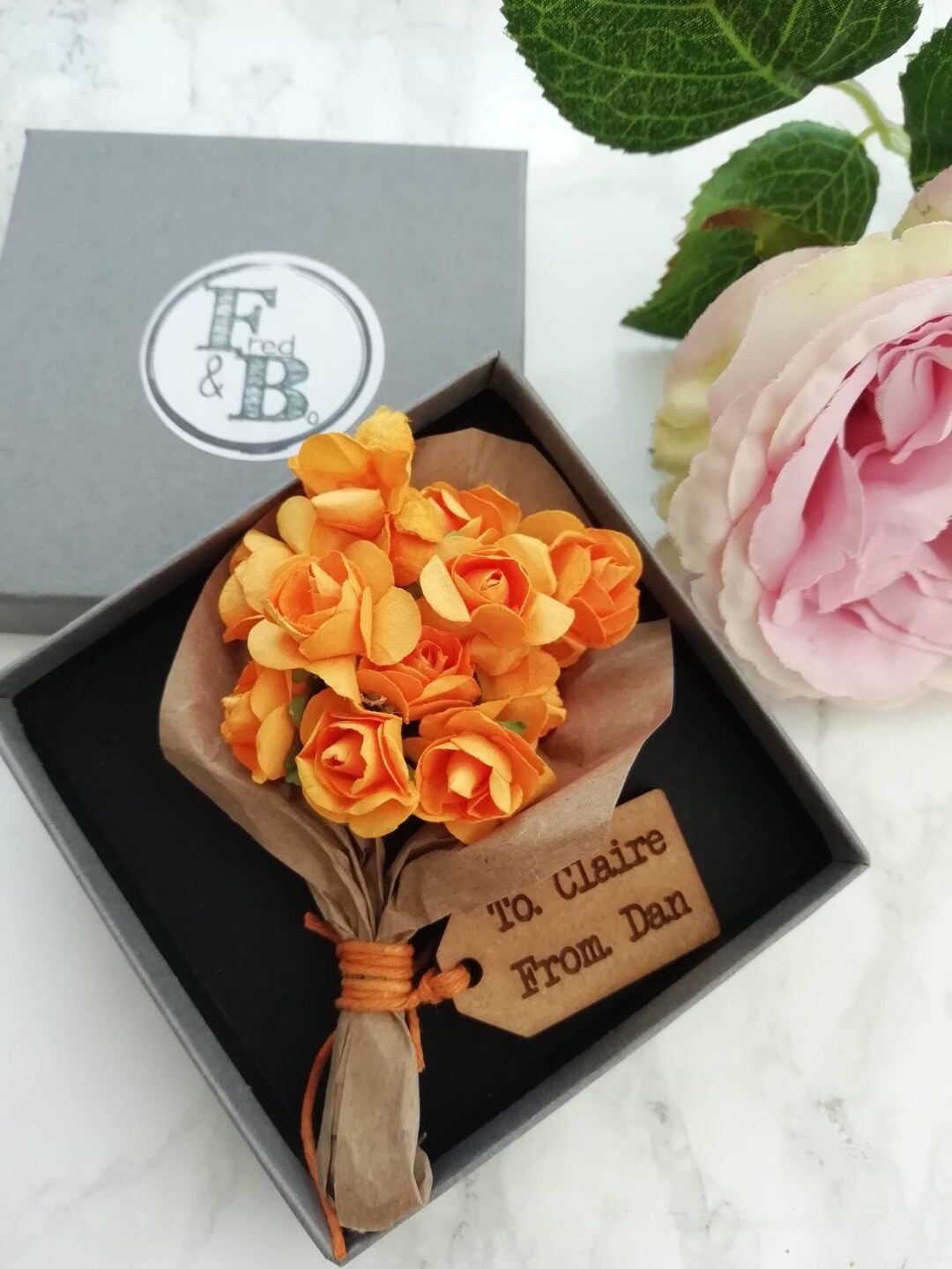 Bouquet in A Box 12 Yellow Roses Miniature Paper Rose - Etsy