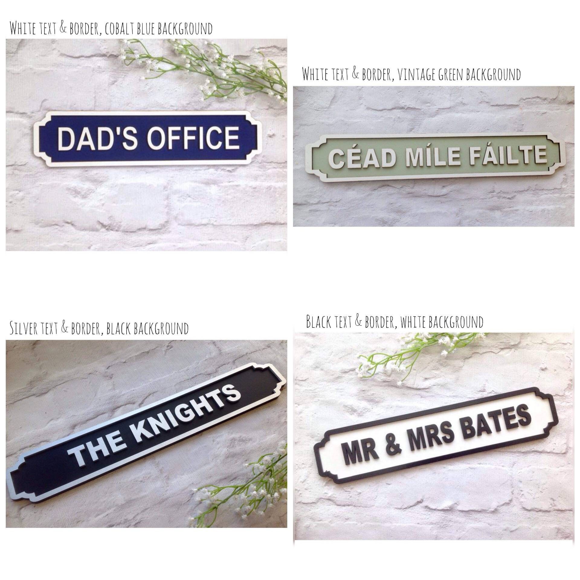 Street Sign Double Line Family Name Cursive Font Railway - Etsy UK