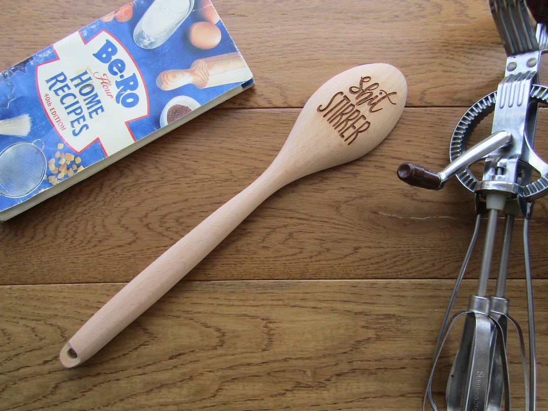 Wooden Spoon- Shit Stirrer -laser Engraved Personalised Spoon - Etsy UK