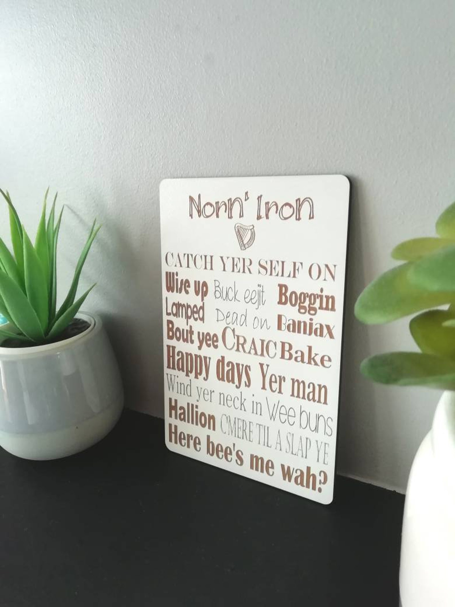 Norn Iron Slang Northern Ireland Laser Engraved Plaque | Etsy UK