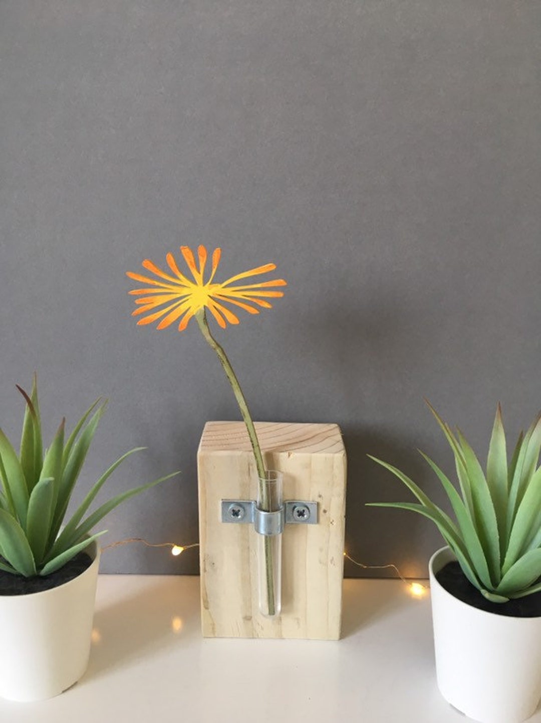 Wooden Aster Milady- Flower in A Test Tube - Etsy UK