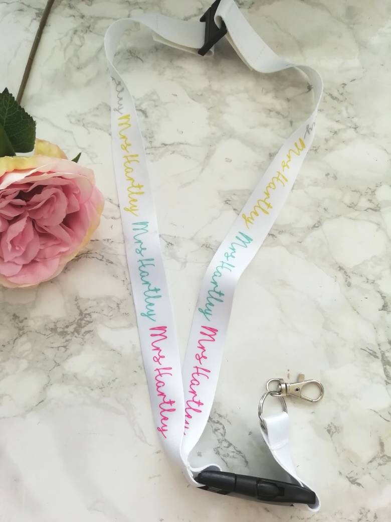 Lanyard Personalised Teacher ID Lanyard With Safety Clasp | Etsy