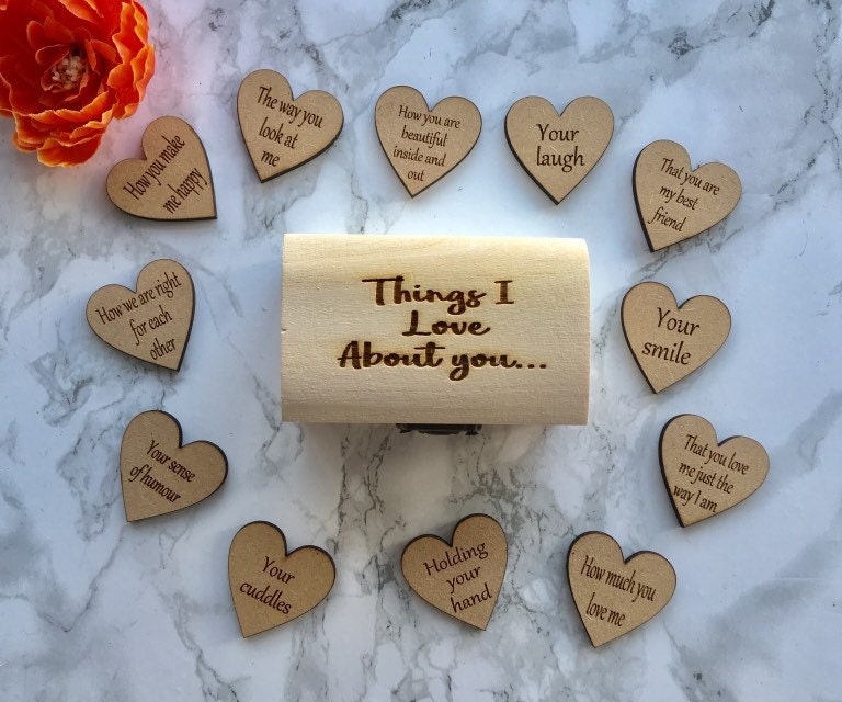 12 Things I Love About.... Personalised Keepsake - Chest and Wood ...