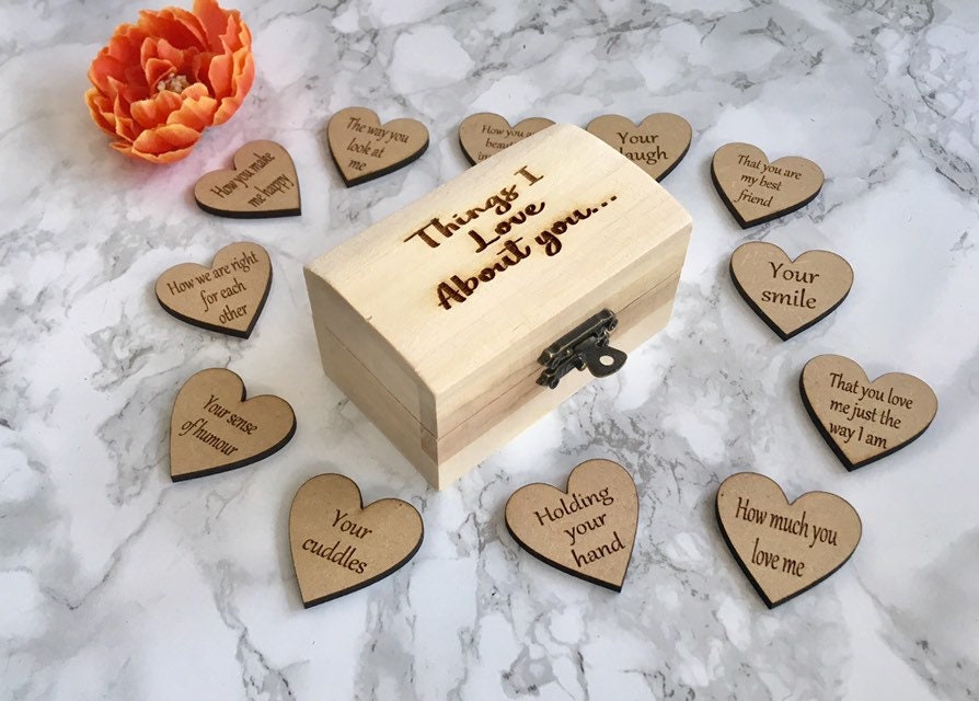 12 Things I Love About.... Personalised Keepsake - Chest and Wood ...
