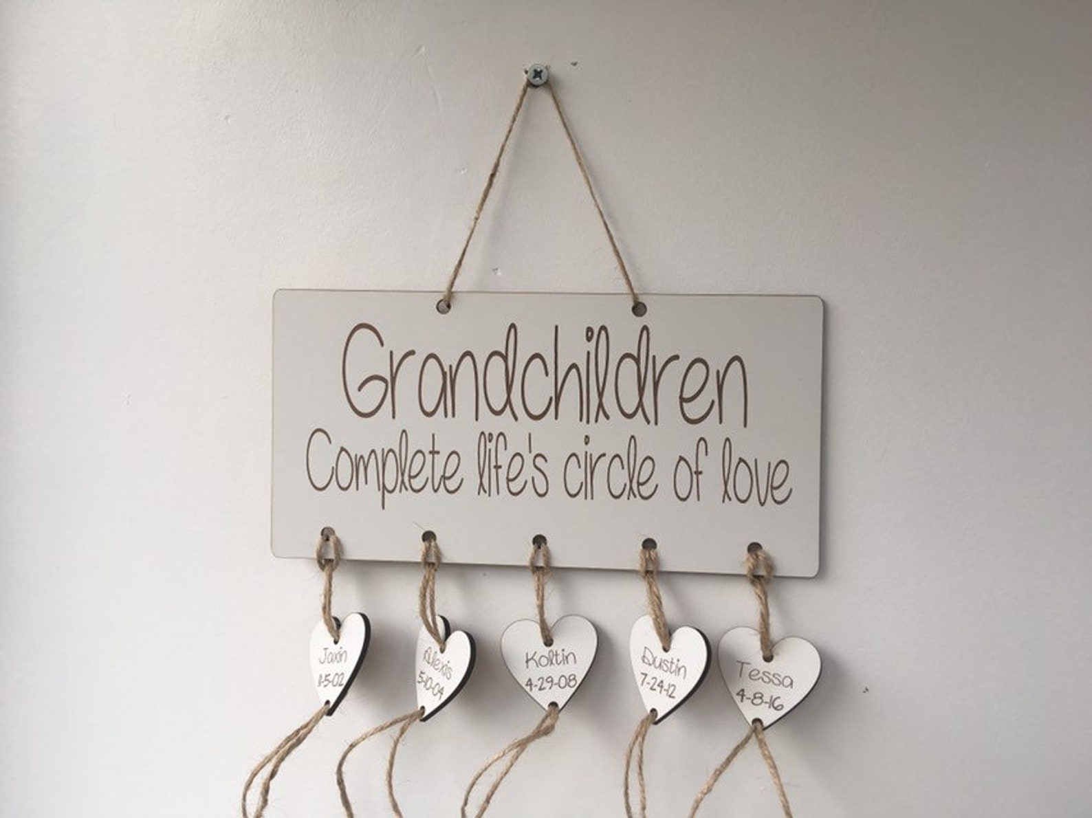 Personalised Wooden Grandchildren Sign Mothers Day - Etsy