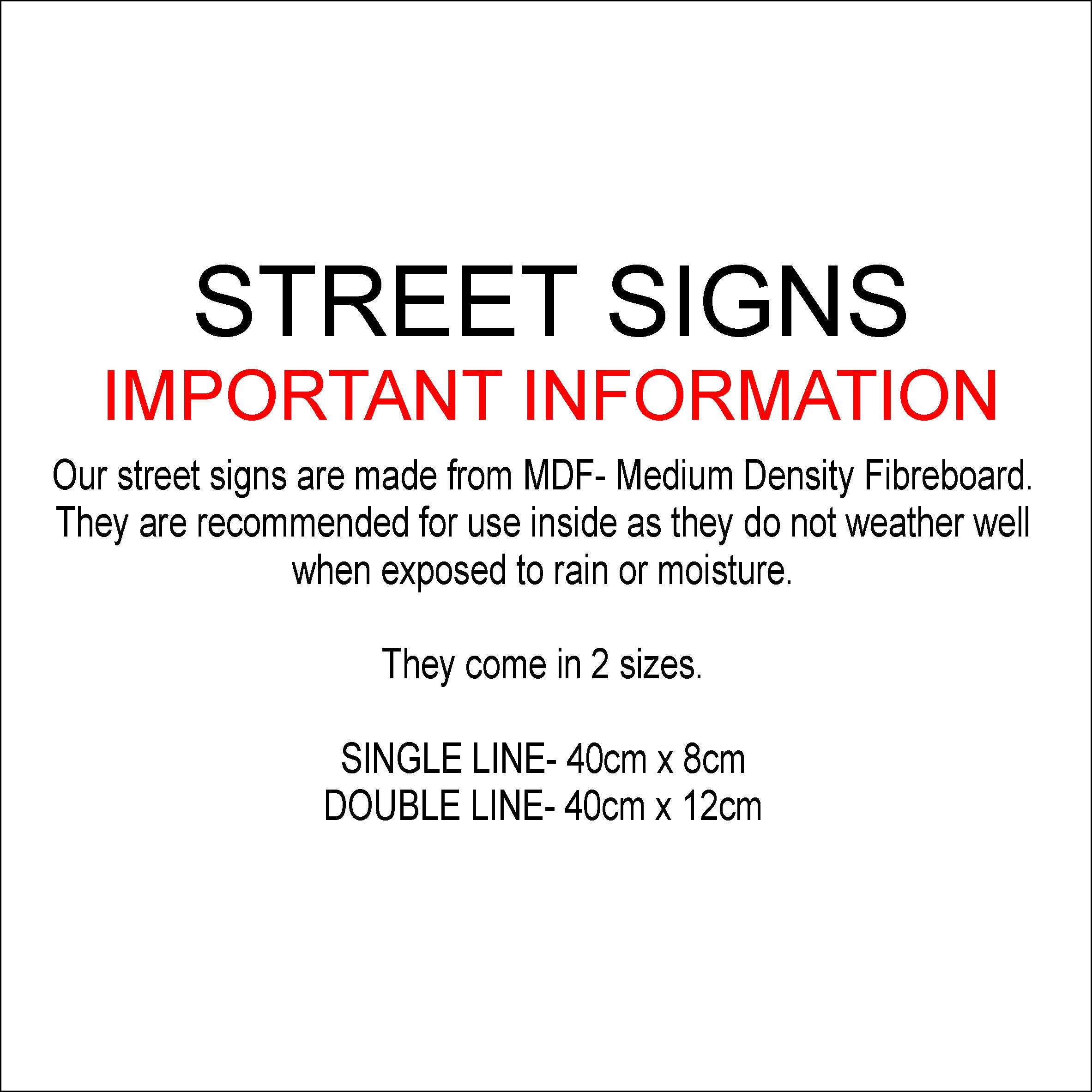 Street Sign Double Line Family Name Cursive Font Railway - Etsy UK