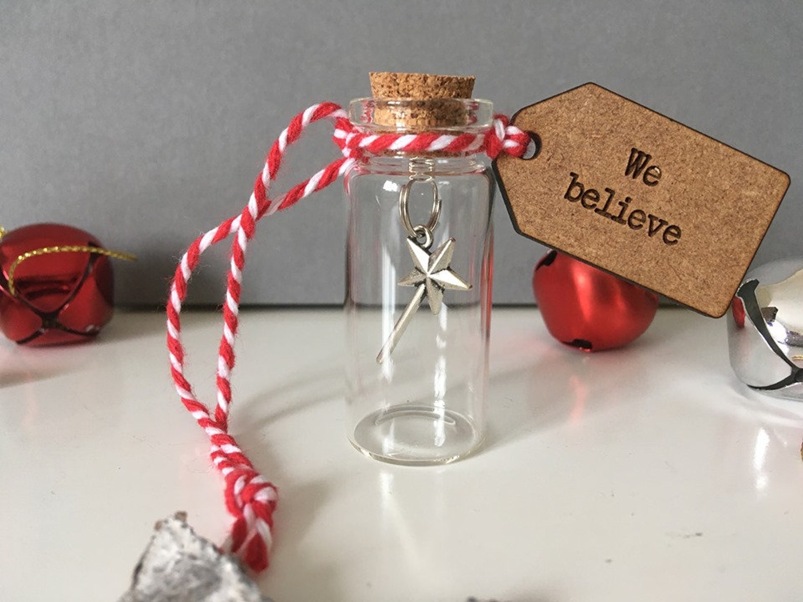 Mini Mensaje en una botella Creemos con etiqueta de madera - Etsy España