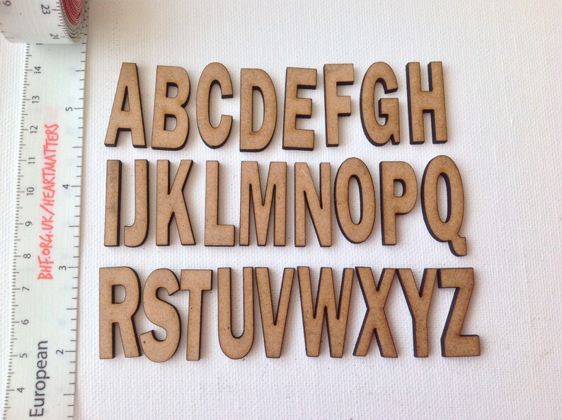 Laser cut alphabet letter embellishment x10 | Etsy