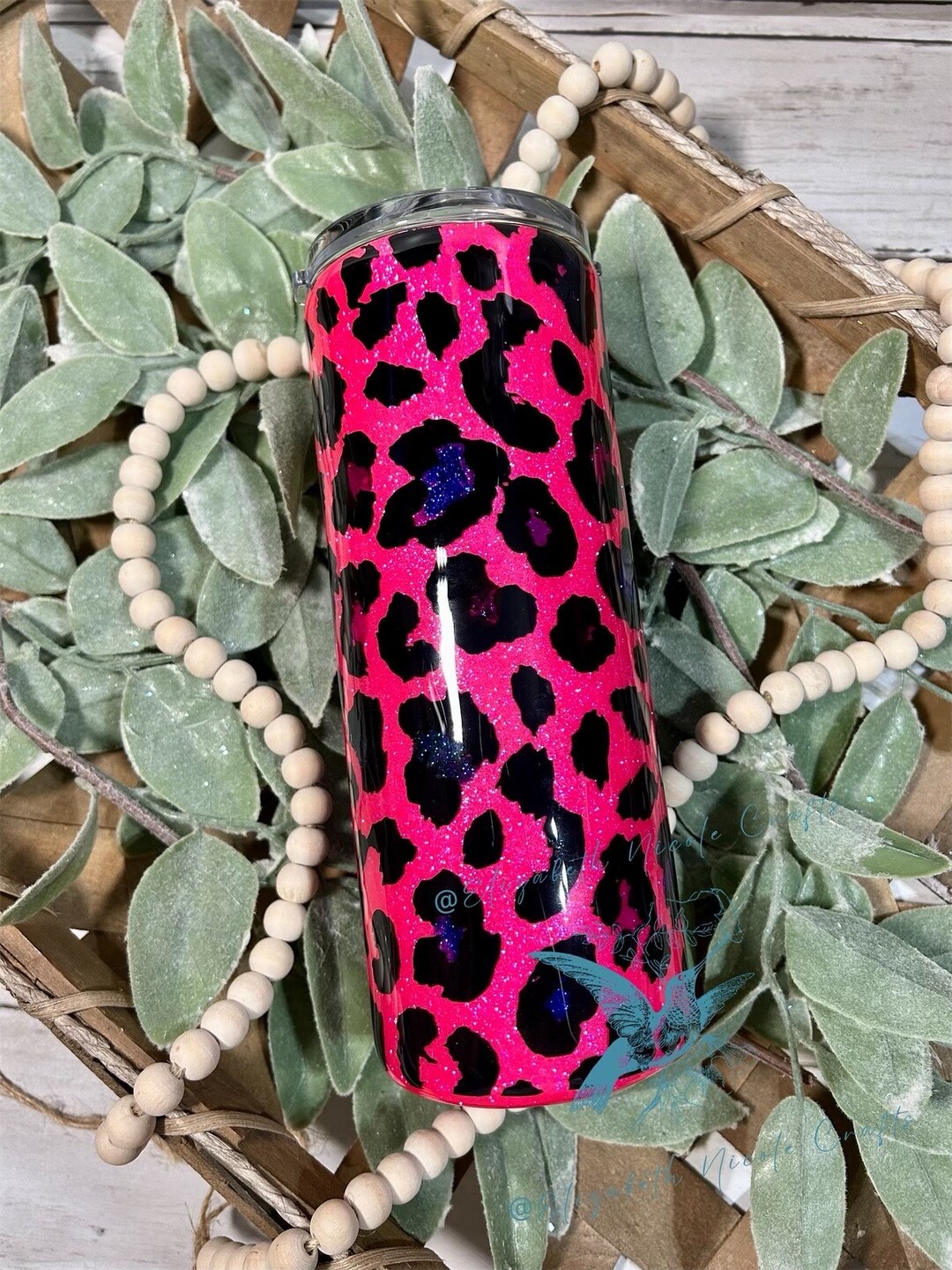 Glittered Cheetah Leopard Print Hot Pink LF Personalized - Etsy