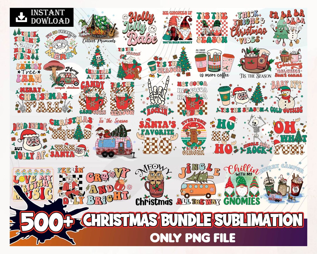 New Christmas Bundle Png Digital Files Merry Christmas Png - Etsy