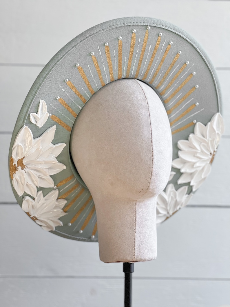 Flower Hat - Wedding Rancher Hat - Baby Shower Hat - Gender Reveal ...