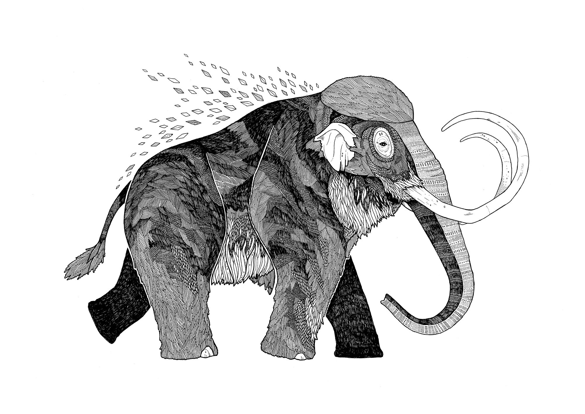 Mammoth Wildlife A3 A4 Print - Etsy Sweden