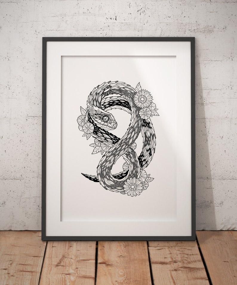 Snake Wildlife A4 A5 Print | Etsy