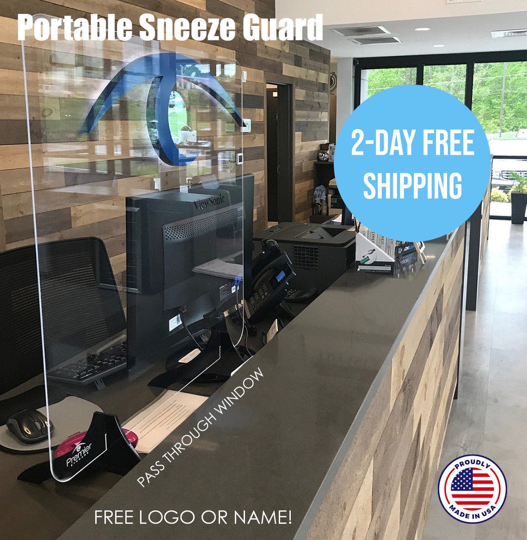 Sneeze Guard for Desk, Sneeze Guard for Counter, Plexiglass Barrier ...