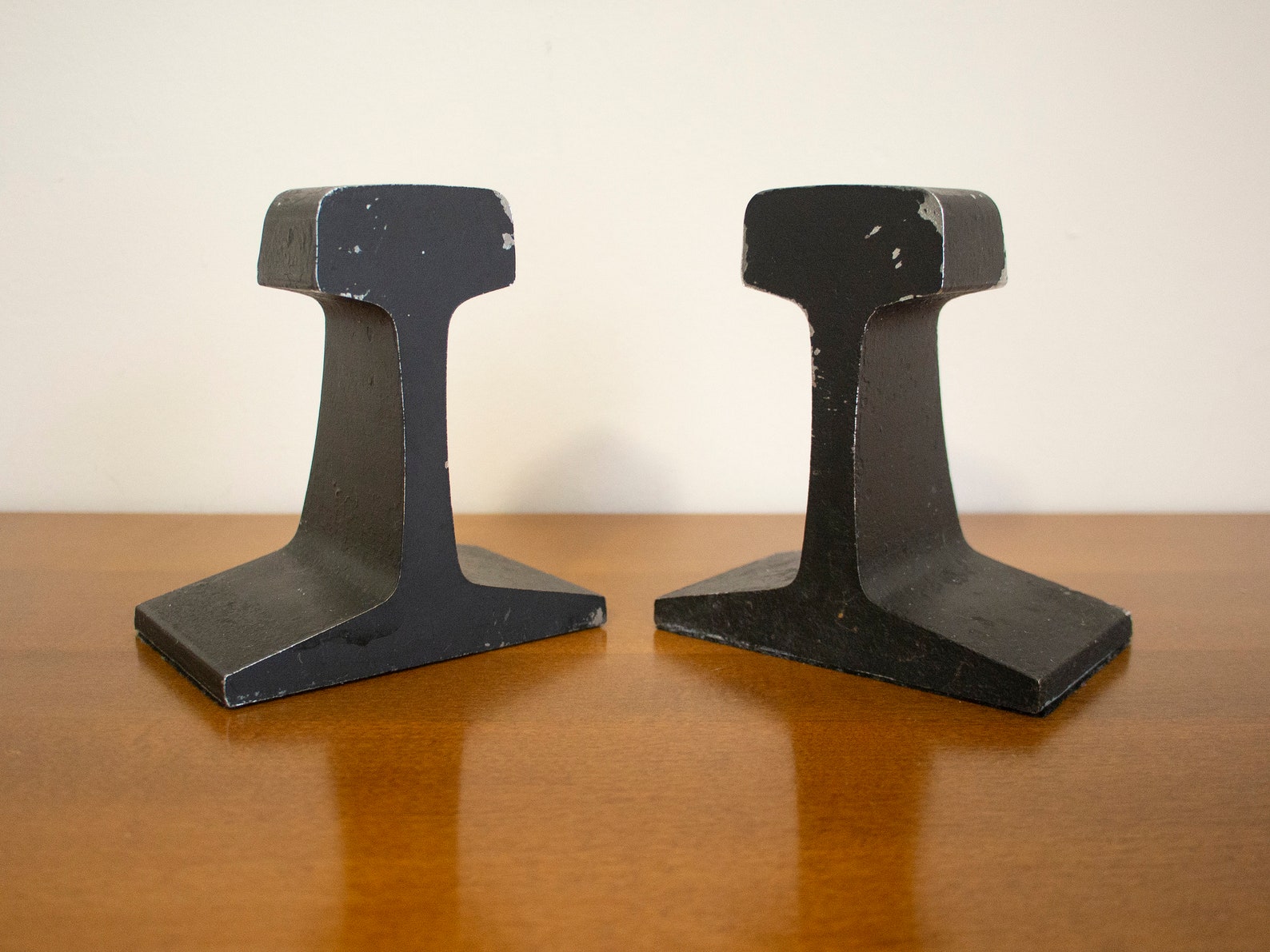Mid Century Modern Rail Bookends Nickel Plate Railroad Tie - Etsy