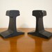 Mid Century Modern Rail Bookends Nickel Plate Railroad Tie Aubock ...