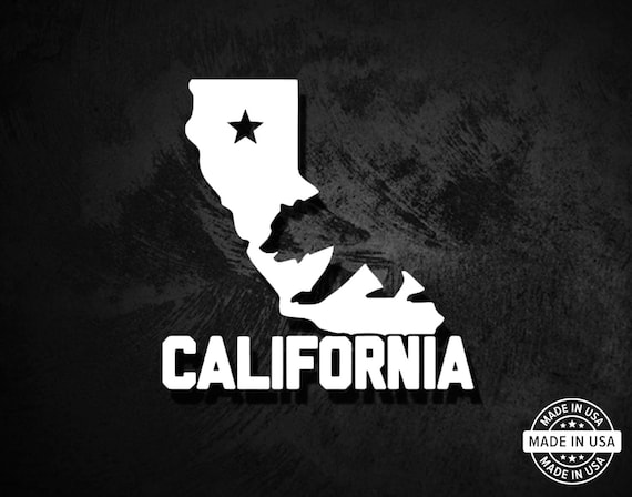 California Bear State W/ Star Vinyl Die Cut Decal | Etsy