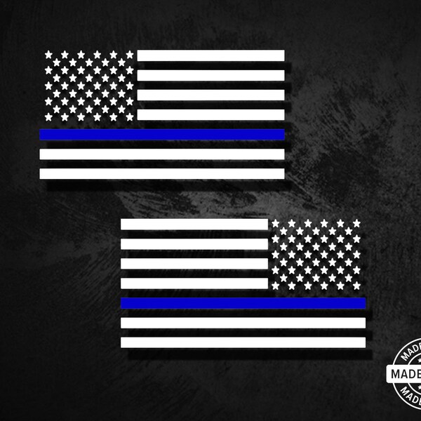 Blue Line Flag Decal - Etsy