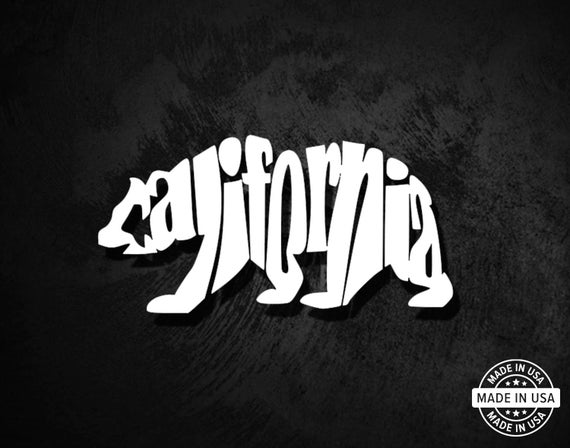 California Bear Letters Vinyl Die Cut Decal | Etsy