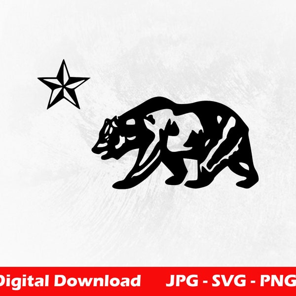 California Bear Svg - Etsy