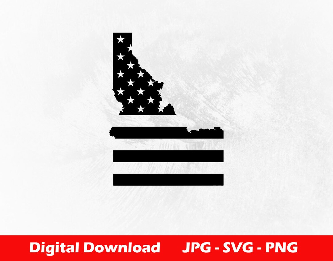 Idaho American Flag Design - PNG, SVG, JPG Digital Download / Idaho ...