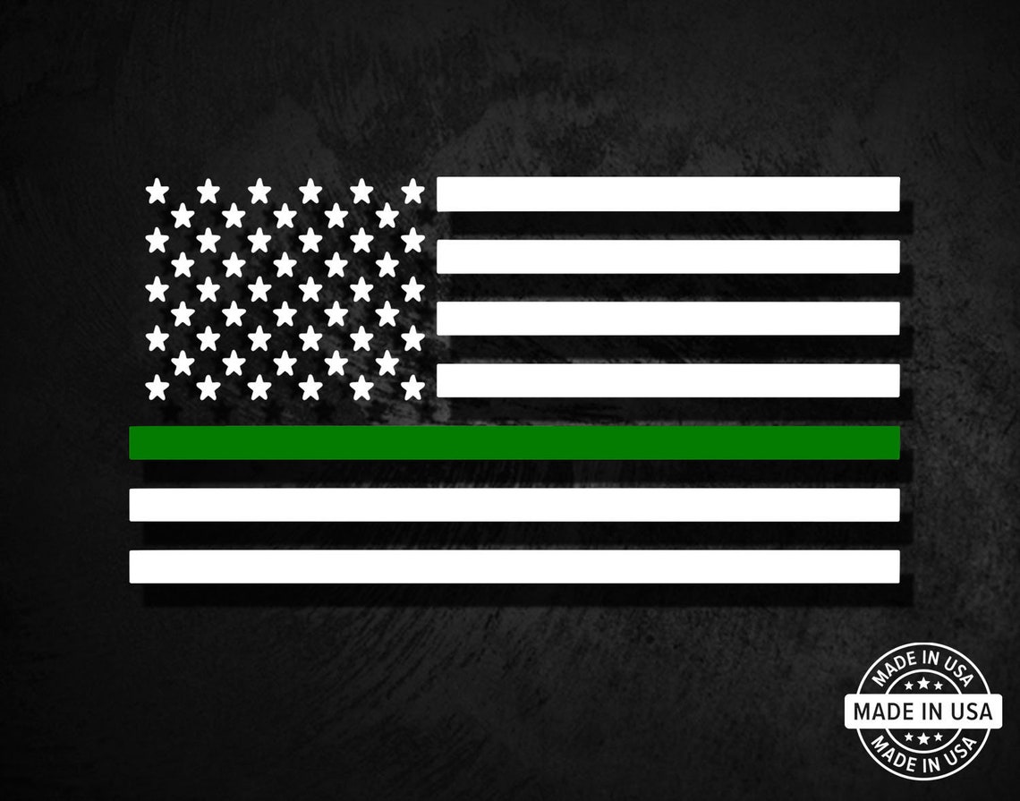 Thin Green Line Flag USA Vinyl Die Cut Decal/sticker - Etsy