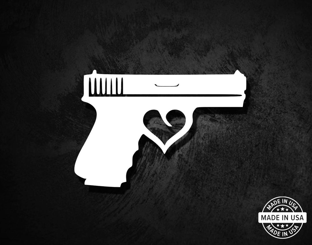 Pistol Heart Vinyl Die Cut Decal - Etsy