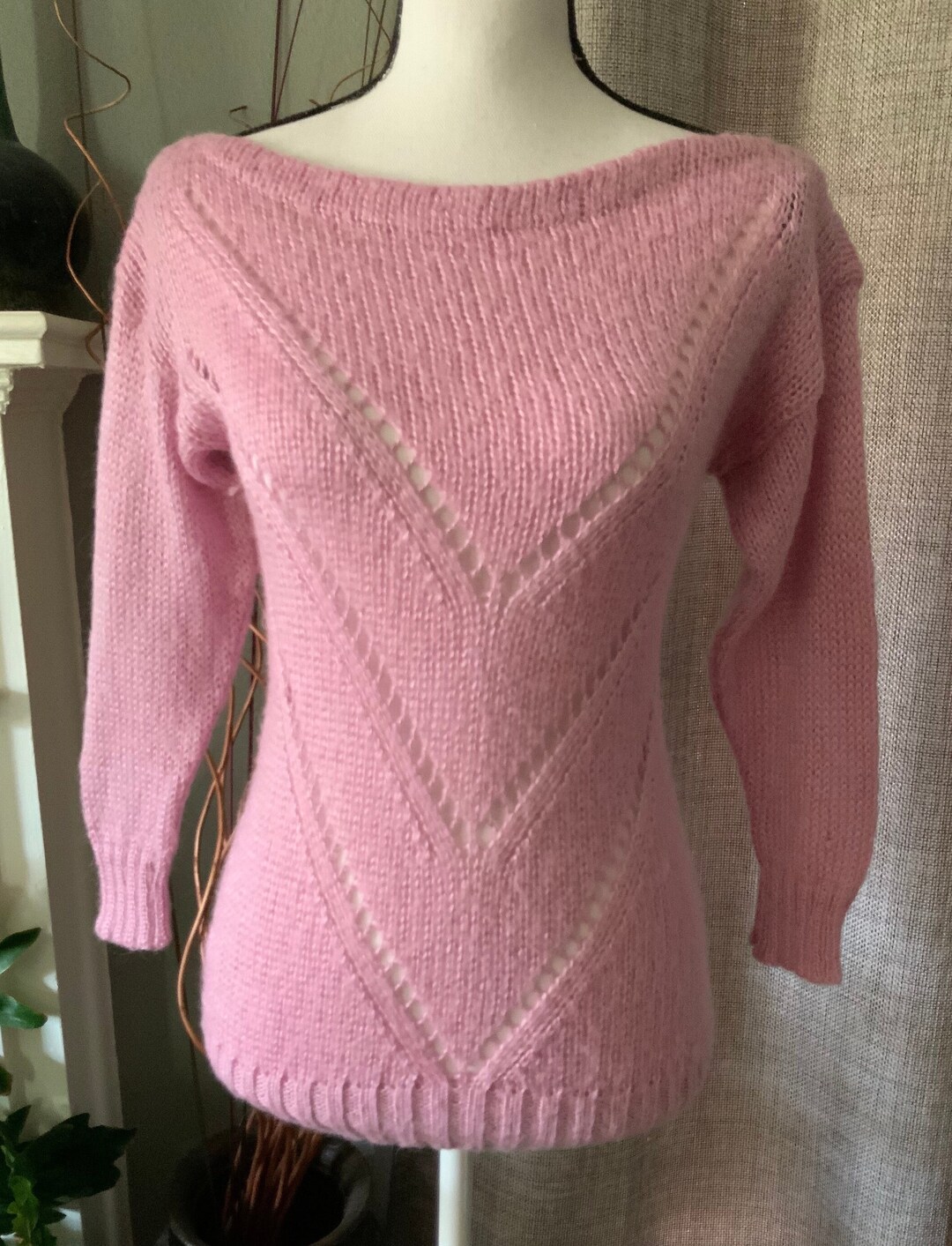 1980s Pink Jet Set Sweaters Knit Sweater - Etsy