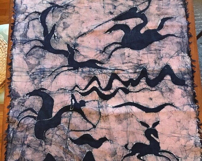 Vintage Chinese Wax Batik Wall Hanging - Etsy