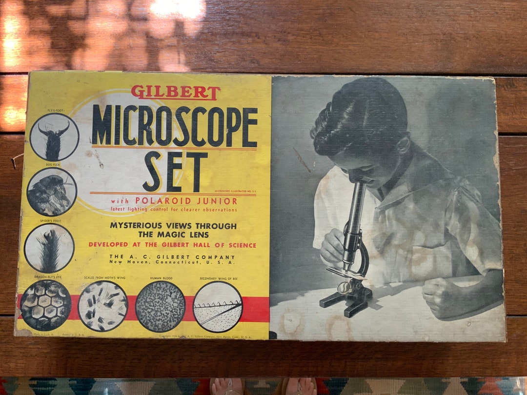 No. 10 Gilbert Microscope Set With Polaroid Junior (1938) - Etsy