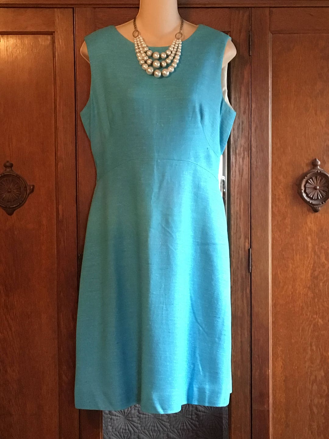 Alison Ayres Vintage 1960s Turquoise Dress - Etsy