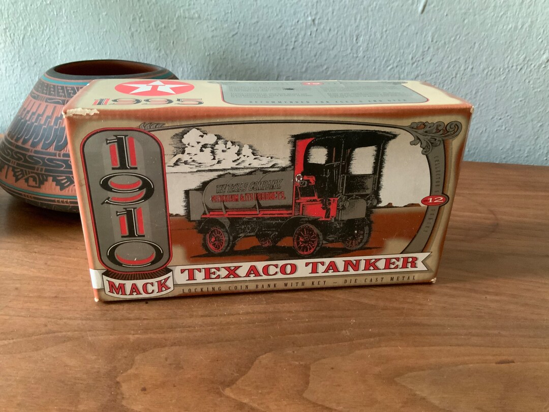 Texaco “1910 Mack Tanker” Replica Coin Bank W/ Key (1995) - Etsy
