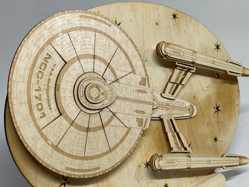 NCC-1701 USS Enterprise - SNW - Star Ship - 8"x10" - 3D Lasercut Wood ...