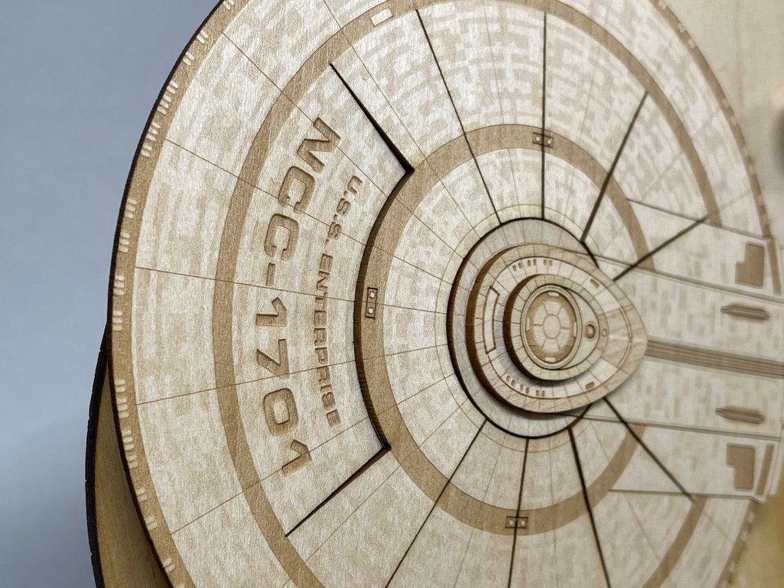 NCC-1701 USS Enterprise - SNW - Star Ship - 8"x10" - 3D Lasercut Wood ...