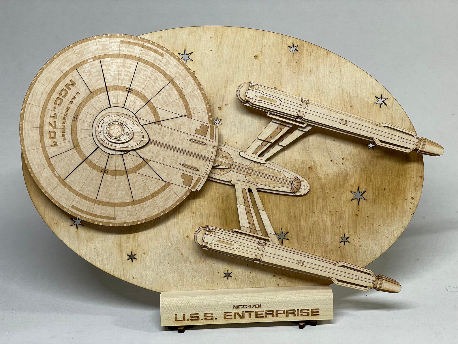 NCC-1701 USS Enterprise - SNW - Star Ship - 8"x10" - 3D Lasercut Wood ...