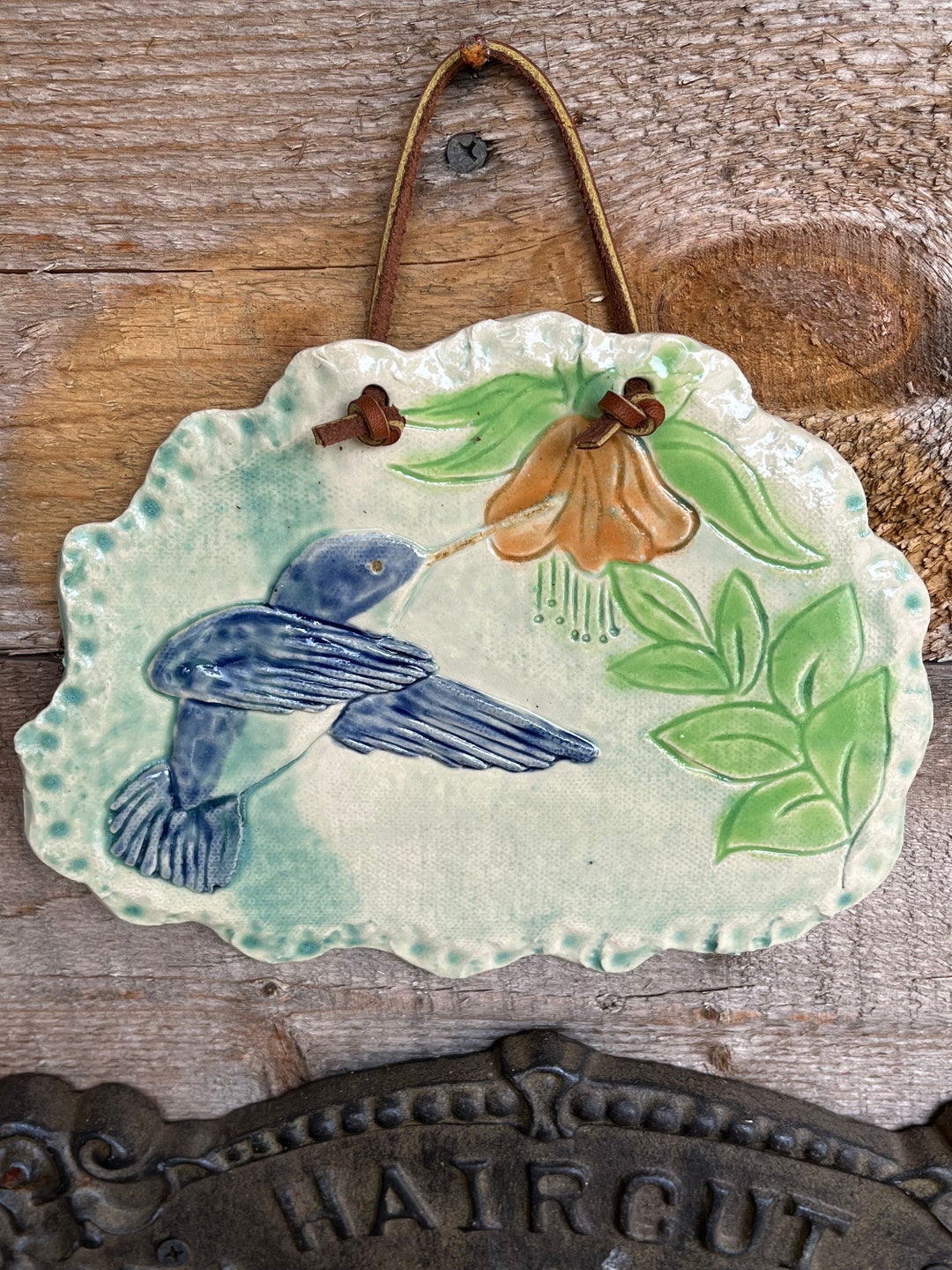 Hummingbird Wall Plaque in Pastels - Etsy