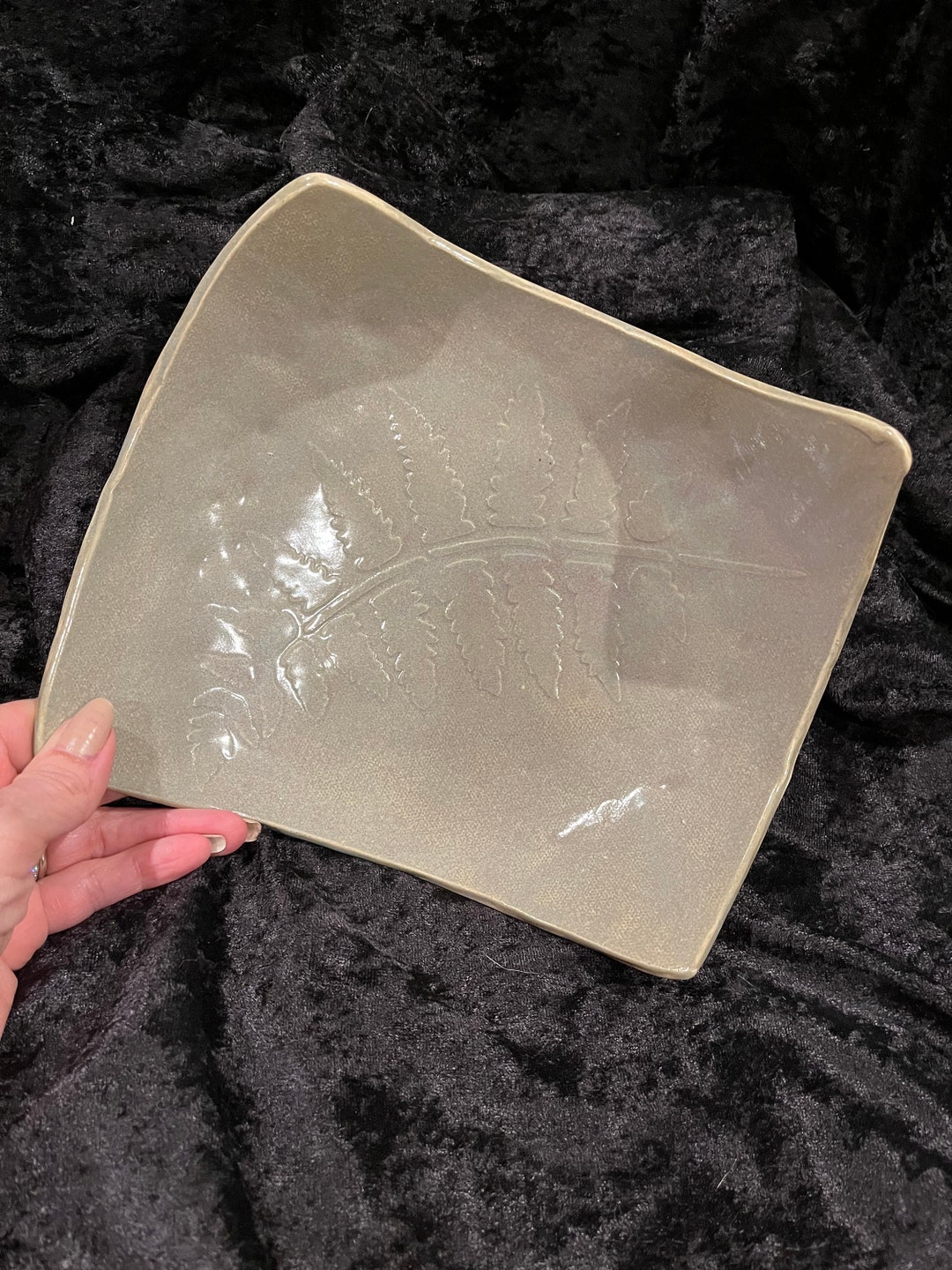 Toasted Sage Fern Leaf Bread/fruit Dish/platter - Etsy