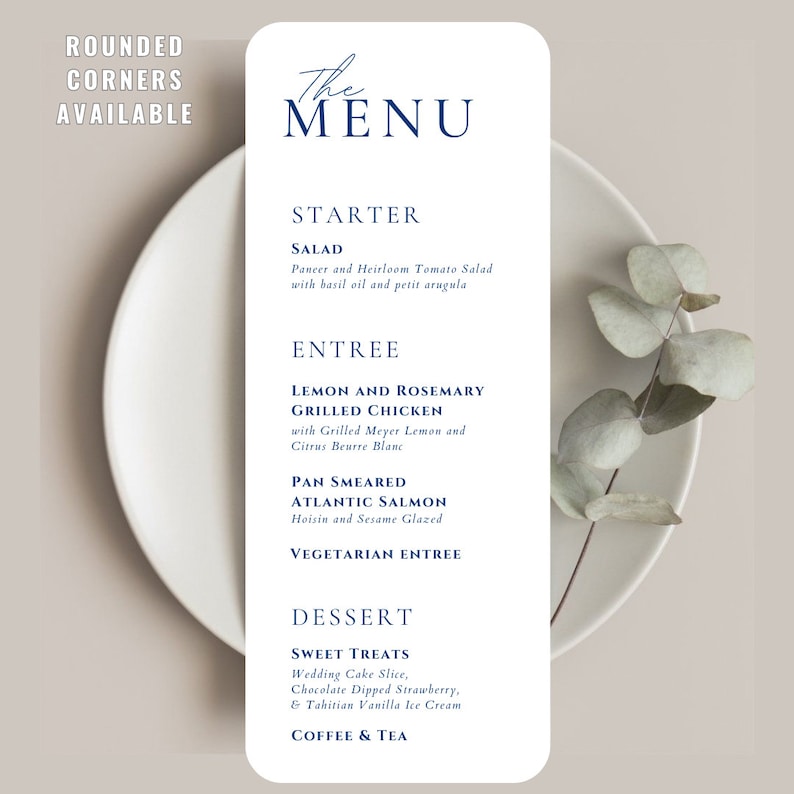 Bulk - Elegant Wedding Menus - Customizable - Etsy UK