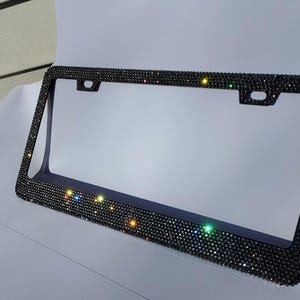 Custom Rhinestone License Plate Frame, Blinged Out Plate Holder With ...