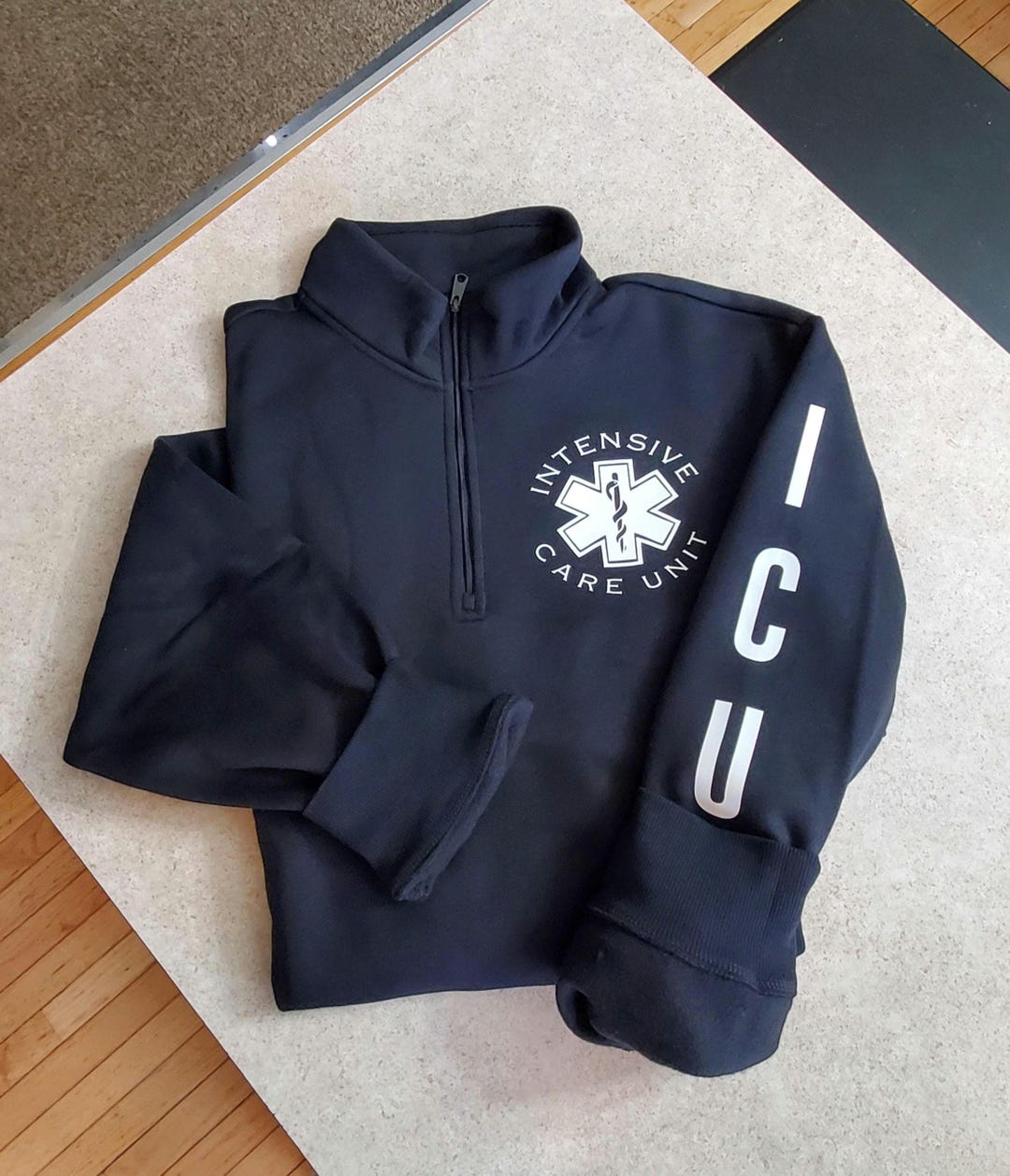 ICU Staff Half Zip Sweatshirt: Intensive Care Unit Nurse Gift - Etsy