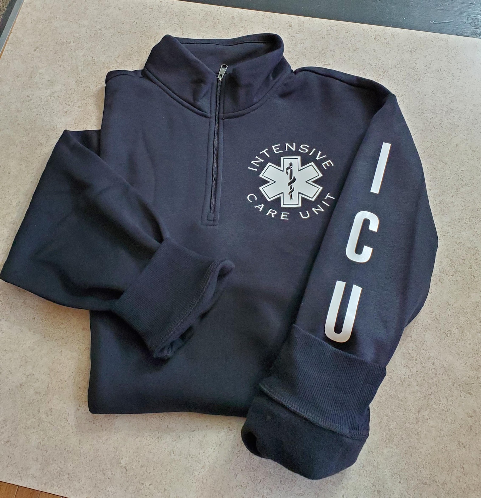 ICU Staff Half Zip Sweatshirt: Intensive Care Unit Nurse Gift - Etsy