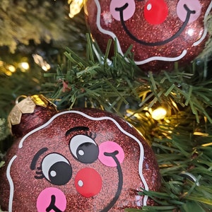Gingerbread Person Ornament, Shatterproof Ornament, Gingerbread Face ...