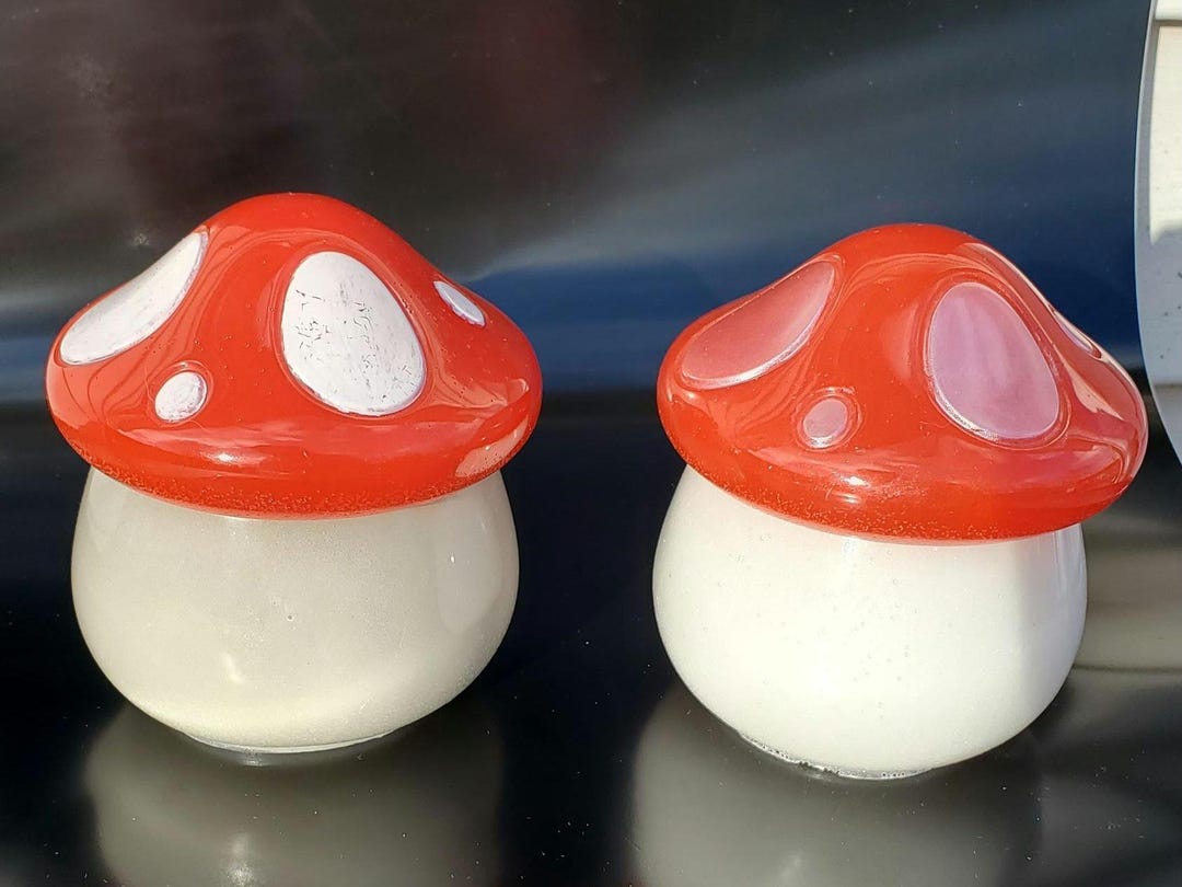 Mushroom Storage Jars, Set of 2 Cottagecore Decor Jewelry Storage ...