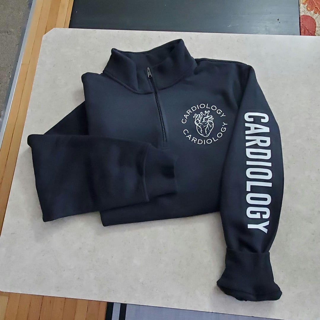 Cardiology Practice Staff Half Zip Sweatshirt or Tee, Personalized ...